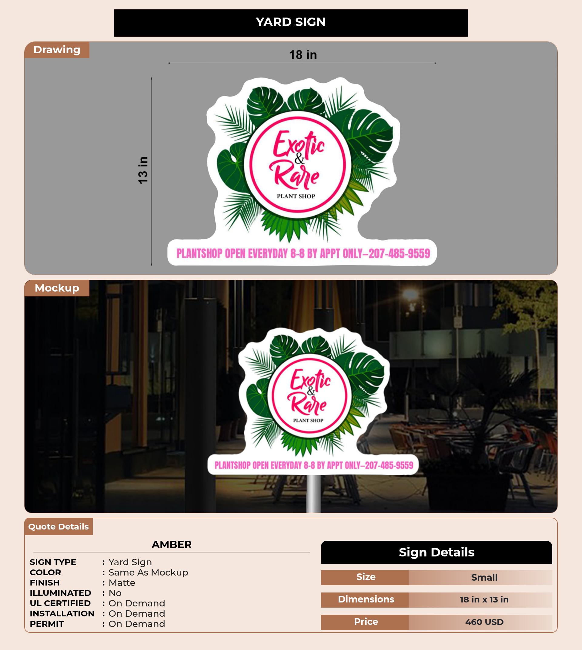 CUSTOM MOCKUP SIGN FOR Amber – SignMakerz