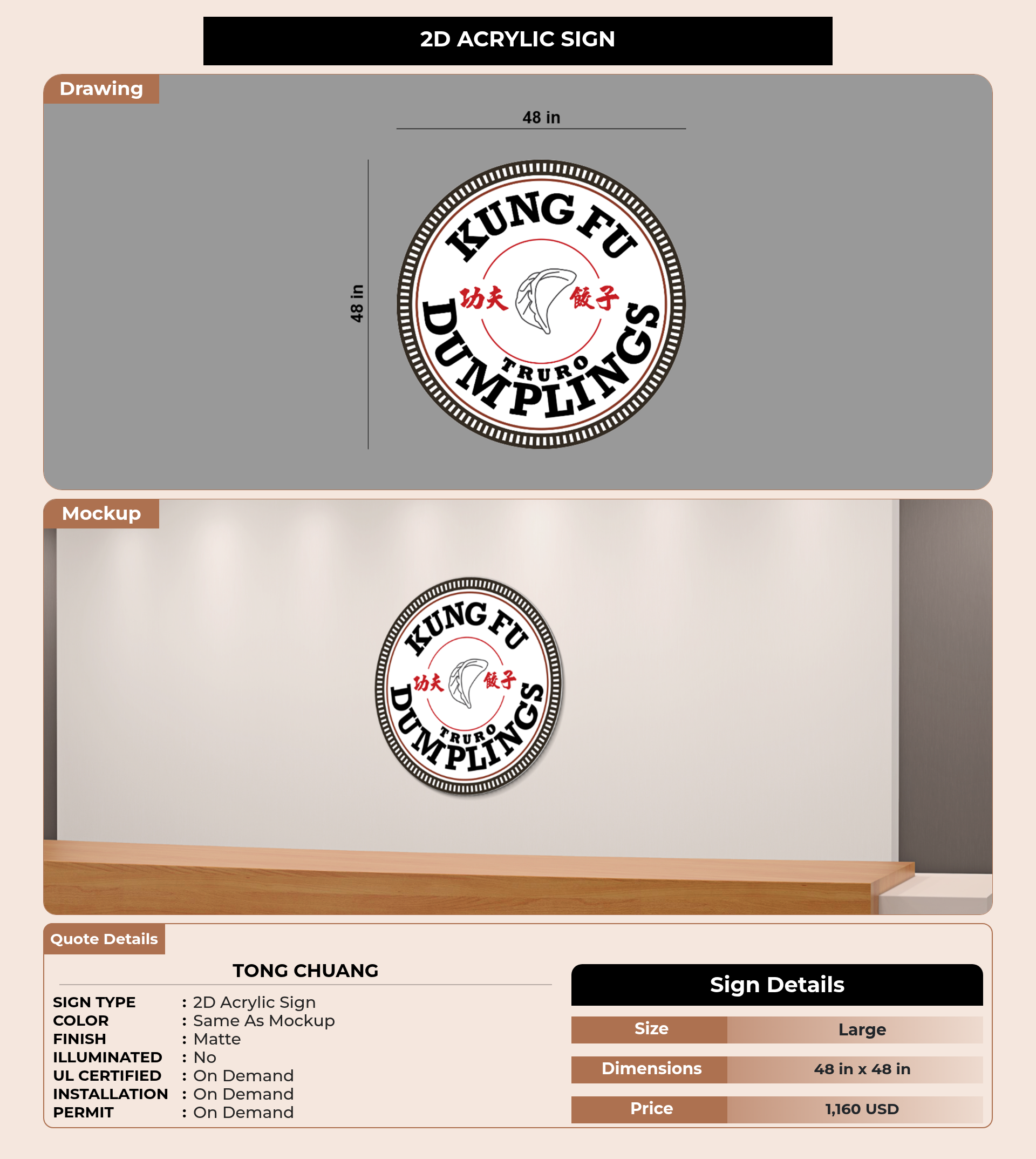 CUSTOM MOCKUP SIGN FOR TONG CHUANG – SignMakerz