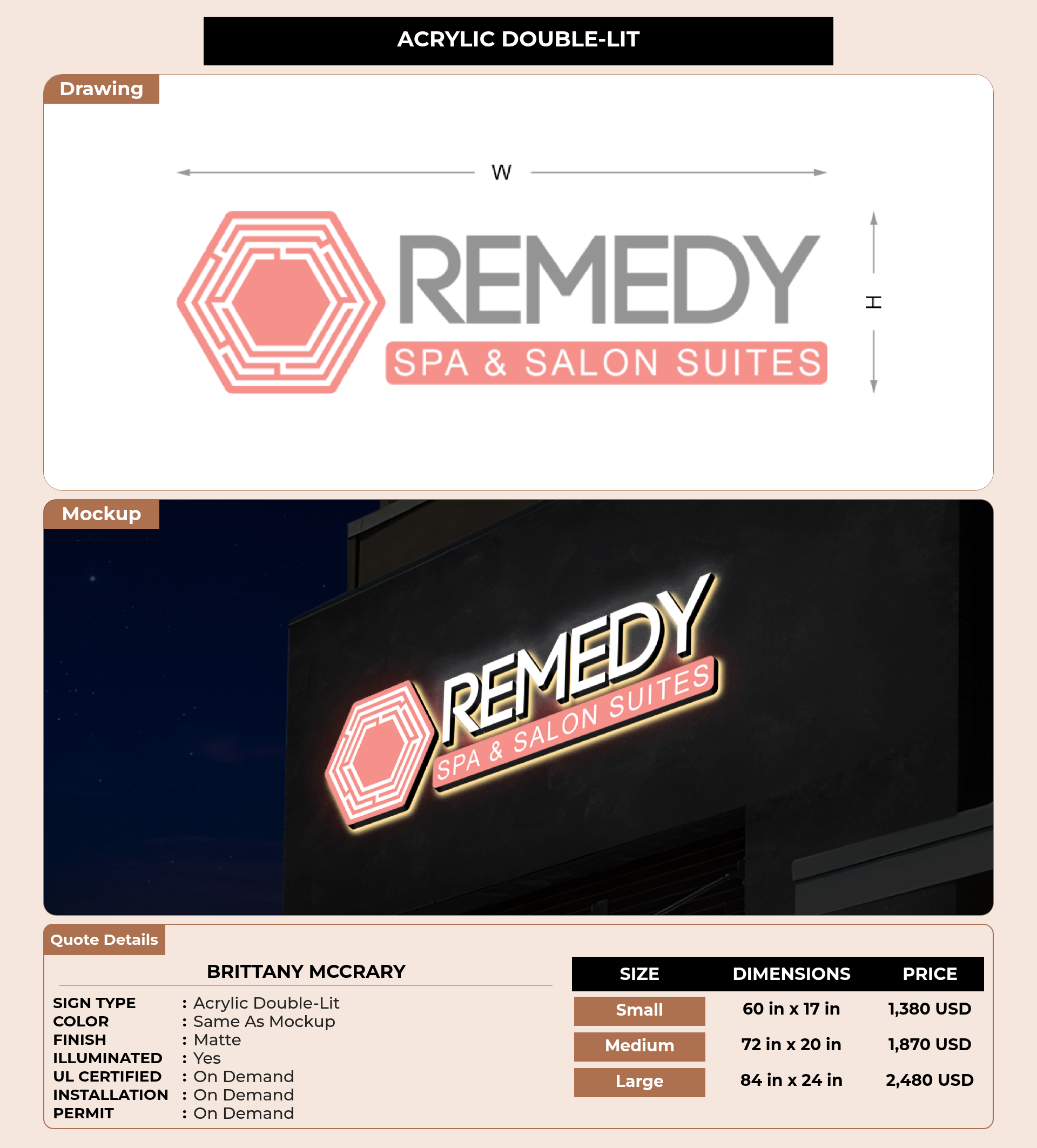 CUSTOM MOCKUP SIGN FOR Brittany McCrary – SignMakerz