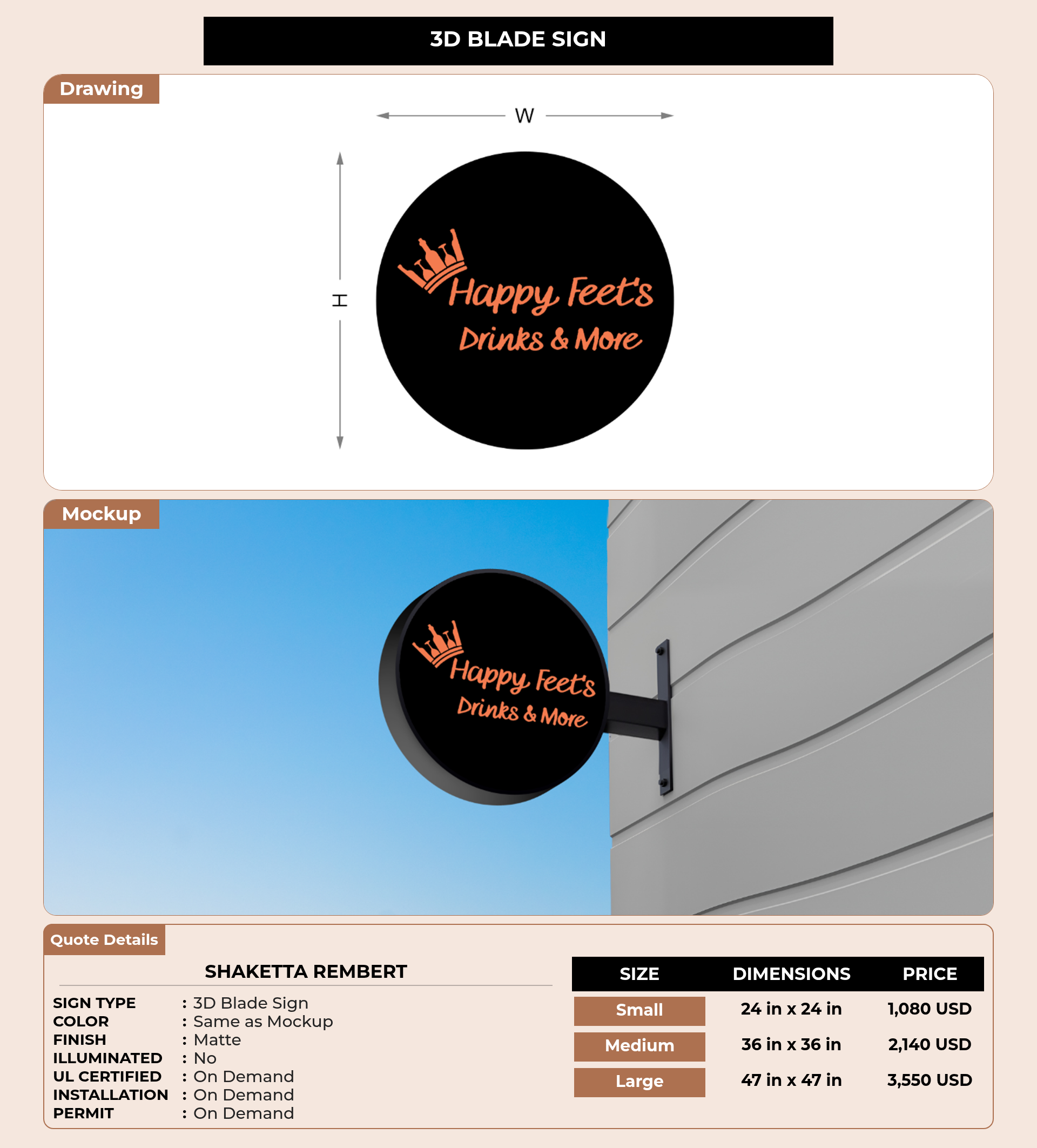 CUSTOM MOCKUP SIGN FOR Shaketta Rembert – SignMakerz