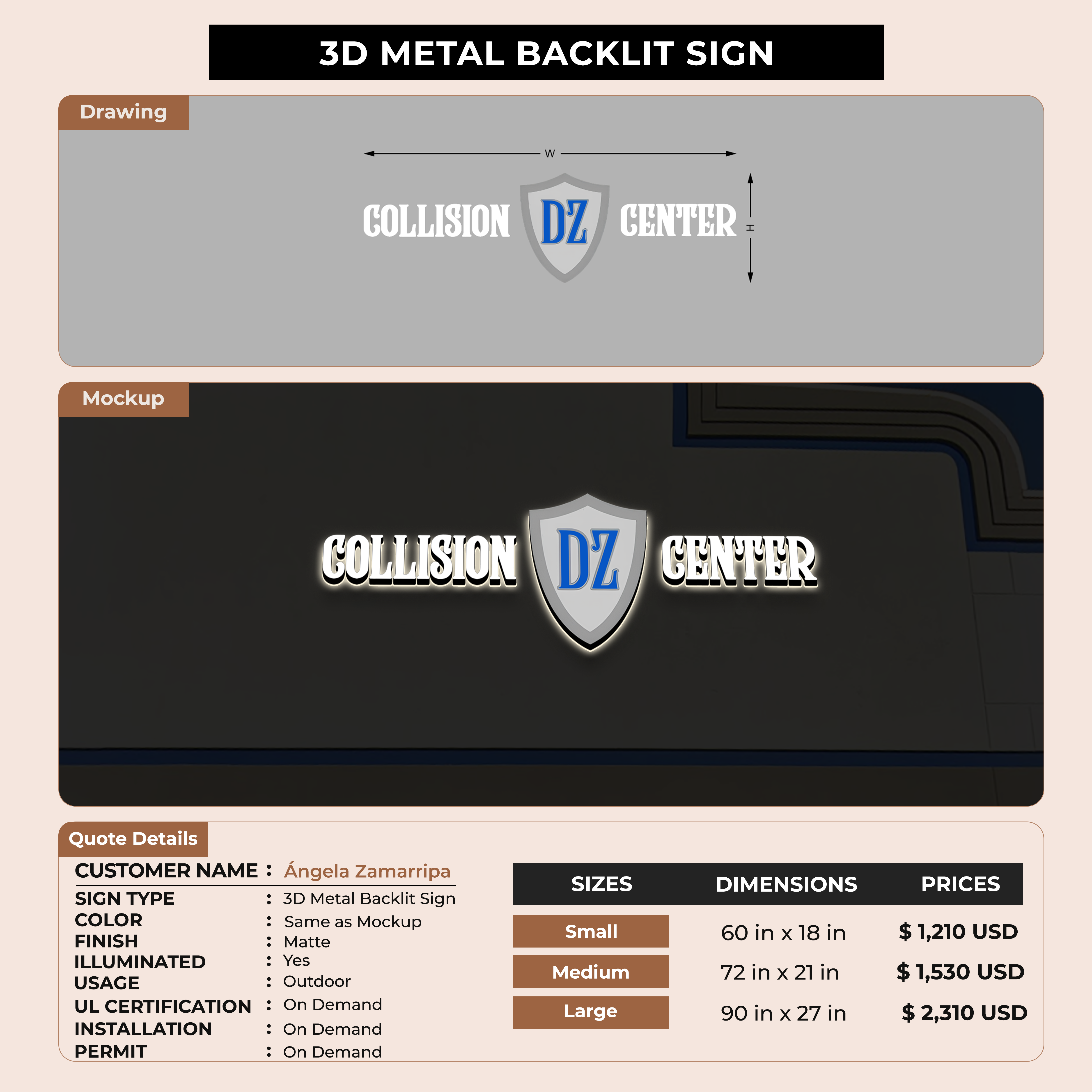 Custom Signs For Ángela Zamarripa – SignMakerz