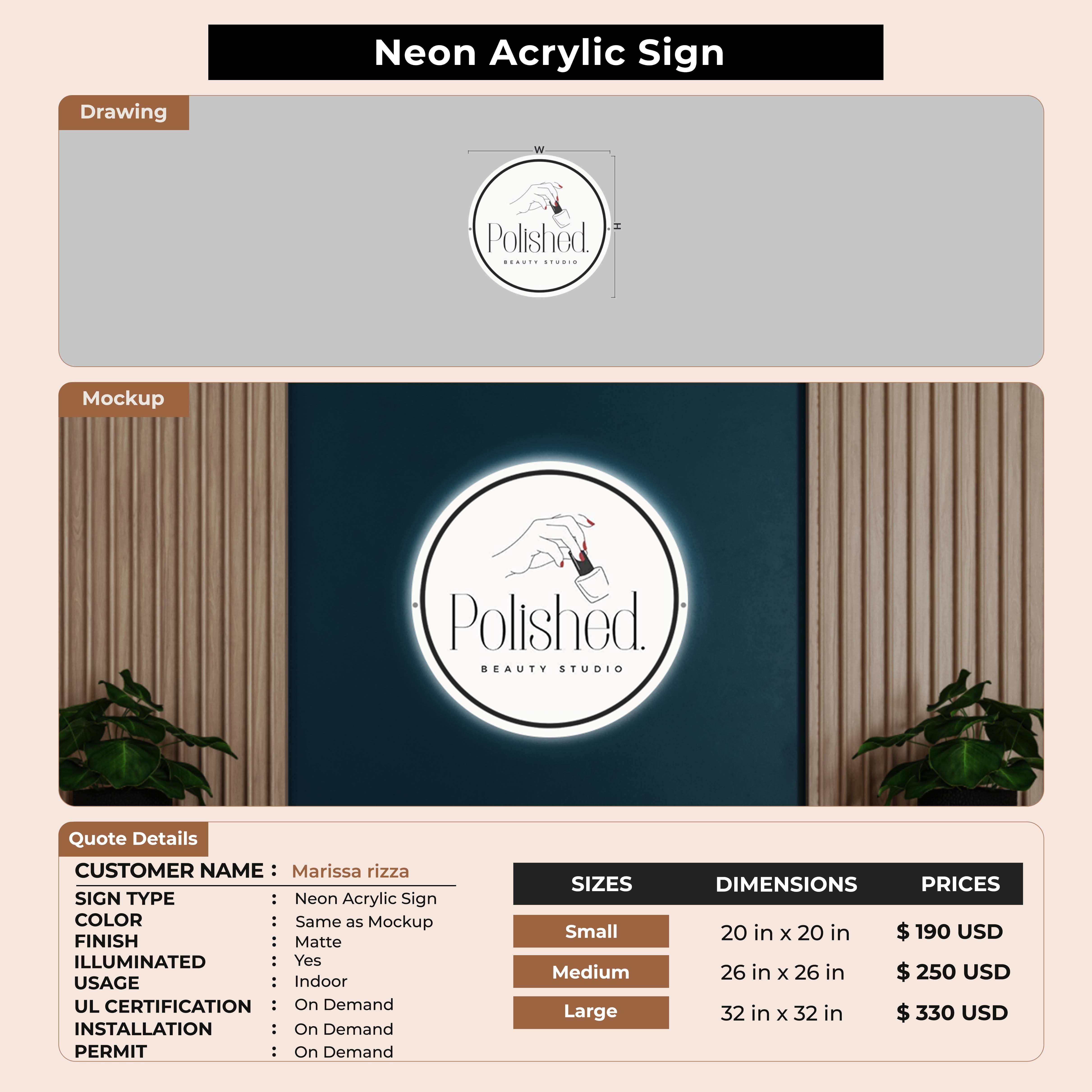 Custom signs for Marissa rizza – SignMakerz